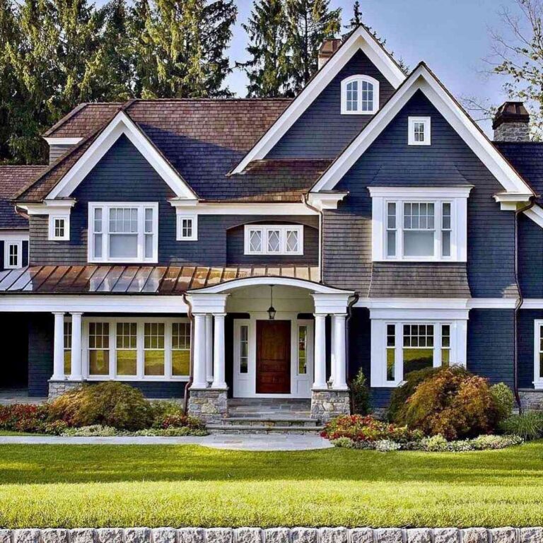 31 Navy Blue House Exterior Ideas for a Stylish Look